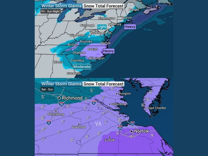 Powerful East Coast Winter Storm Targets the Carolinas and Virginia ...